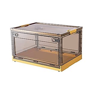 RUTILY Collapsible Storage Bins with Lids Plastic Folding Storage Boxes for Organizing Big Storage Containers and Stackable Storage Bins With Wheels for Home and Garage Organization…