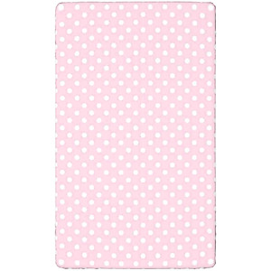 Polka Dots Themed Fitted Crib Sheet,Standard Crib Mattress Fitted Sheet Ultra Soft Material-Baby Crib Sheets for Girl or Boy,28“ x52“,White Pink