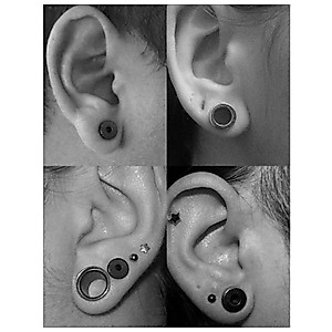 Vsnnsns 14G 12G 8G 6G 4G 2G 0G 00G 316L Surgical Stainless Steel Ear Gauges Tunnel Plug Earrings Expander Stretcher Piercings Jewelry for Women Men 8 Pairs Black 1.6mm - 10mm 14 Gauge - 00Gauge