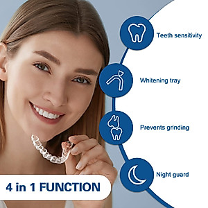 EZGO Teeth Whitening Trays, BPA Free Moldable Mouth Trays, Custom Fit, Comfortable, Trimmable Mouth Guard, Used on Teeth Grinding, Teeth Whitening, and Sports Campaign (3 Trays)