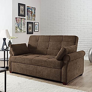 LifeStyle Solutions Serta Honor Convertible Sofa Sofabed, Brown