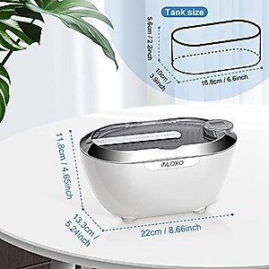 VLOXO Ultrasonic Cleaner with Digital Display 700ml Touch Screen Device Ultrasonic Cleaning Device Ultrasonic Bath Ultrasonic Cleaner Machine for Watches Jewelry Razor Heads Coin(White)
