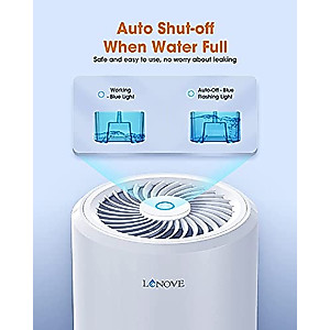 LONONE Dehumidifier - 31oz(900ml) Portable and Ultra Quiet Small Dehumidifiers with Colorful LED Light, 2200 Cubic Feet Compact Mini Air for Home Bedroom Bathroom Basements Closet RV Room