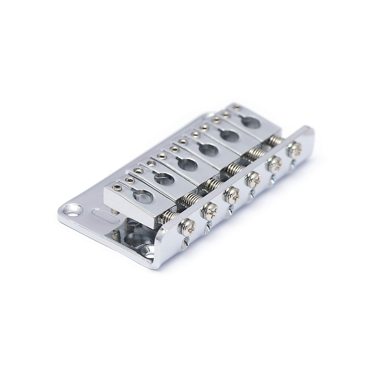 Metallor Guitar Saddles Bridge for Hardtail Strat Tele Electric Guitar Parts Replacement Chrome.
