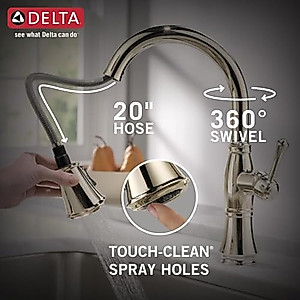 Delta Faucet Cassidy Pull Down Kitchen Faucet, Kitchen Faucets with Pull Down Sprayer, Kitchen Sink Faucet, Faucet for Kitchen Sink, Magnetic Docking, Lumicoat Polished Nickel 9197-PN-PR-DST