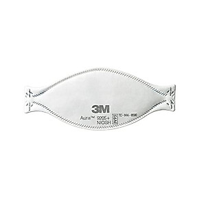 3M Aura Particulate Respirator 9205+ N95, Lightweight, Three Panel Designed Respirator Helps Provide Comfortable And Convenient Respiratory Protection, 10-Pack