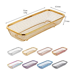 QOBIMOON Stainless Steel Utensil Drying Rack/Chopsticks/Spoon/Fork/Knife Drainer Basket Set of 2 Flatware Storage Drainer Silverware Cutlery Basket Flatware Organizers-Blue