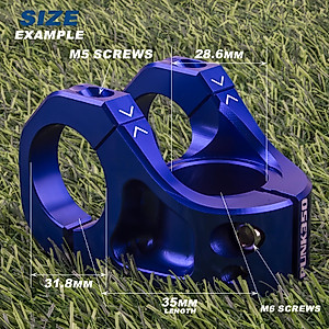 EVOSID Bike Stem 35mm Short MTB Handlebars Riser Ultra-Light CNC Aluminum Alloy 31.8 * 28.6mm for Mountain Bike Enduro Trail AM XC FR DH