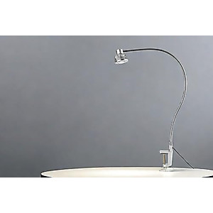 Hersi High Bright 5w 35‘’Long Flexible Arm Desk Lamp Metal Architect LED Task Light with Clamp, Adjustable Folding Twin-Arm Clip-on Table Lamp,Black for Home Office (Silver)