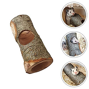 POPETPOP Hamster Hideout Hamster Rest House Small Pet Play House Hamster Tunnel Maze Wood Castle Habitat for Guinea Pig Bunnies Chinchilla