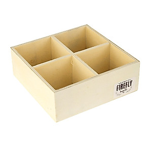 Homeford Desk Caddy 4-Compartment Wooden Box, 5-1/4-Inch