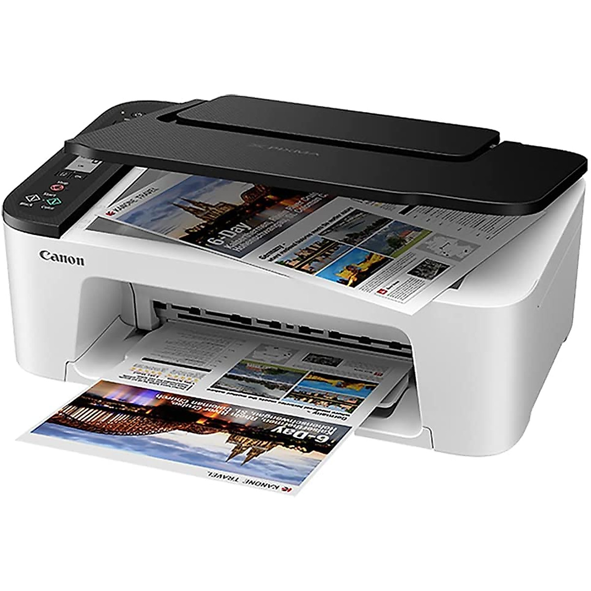 Canon PIXMA TS3 Series Color Inkjet Printer, All-in-One Wireless Print Copy Scan, Mobile Printing, 4800 x 1200 dpi, 1.5'' LCD, with MTC Printer Cable White
