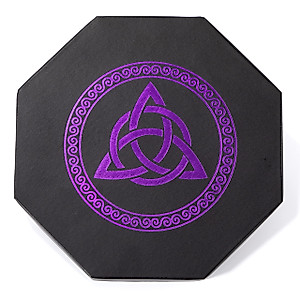 DND Dice Tray - Premium 8 Inch Tray Dungeons and Dragons - Exquisitely Detailed Purple World Tree & Triquetra Design - Perfect Rolling & Box Storage to Protect Your Dice for D&D and RPG