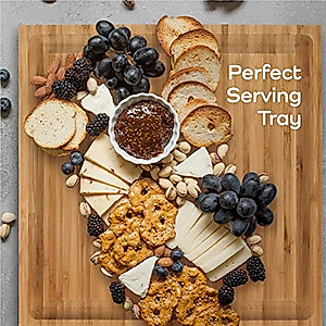 BambooMN Bulk Wholesale Premium Bamboo Grooved Cutting Board - 11" x 11" x .75" - 1 Piece