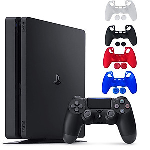 Sony Console PlayStation 4-2TB Slim Edition Jet Black - PS4 with 1 DualShock Wireless Controller - Family Holiday Gaming