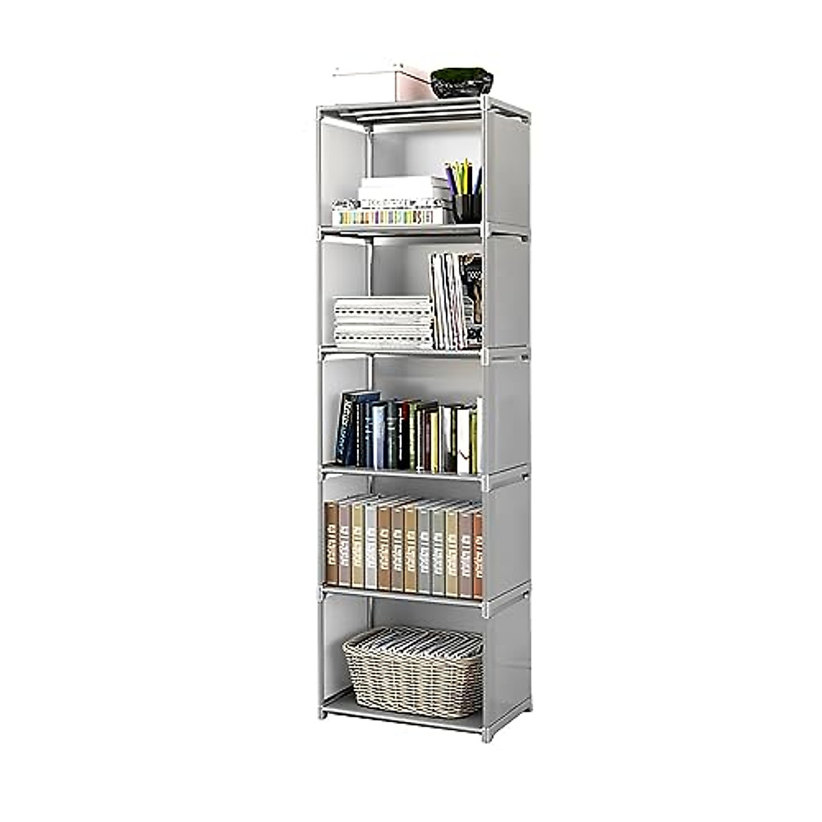 3,4,5-Tier Cube Storage Shelf or Organizer | Can be Used as Bookshelf, Bookcase, Closet, Pantry Shelves and Many More (5-Tier)