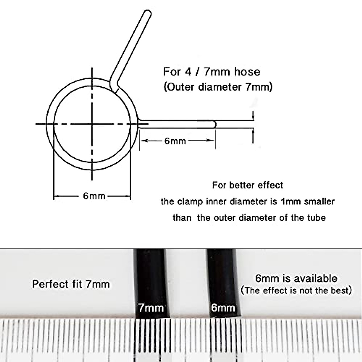 heeqinn 1/4" Irrigation Hose Clamp, Firm and Leak-Proof, Easy to Install, Solution for Leaking of Drip Irrigation Kit Connector, Irrigation Fit, Irrigation part, 100pcs