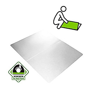 Marvelux Anti-Slip Chair Mat for Hard Floors, 35.5" x 46" Durable White Office Hardwood Floor Protector with Non-Slip Backing, Rectangular, Durable Eco-Friendly Polypropylene, Foldable, Multiple Sizes