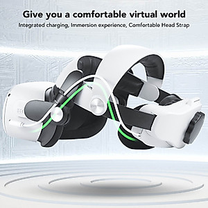 Head Strap for Quest 2, Replacement Comfort Head Strap Accessories, 5300mAh Battery, and Detachable VR Headband for Quest 2