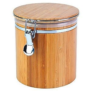 JapanBargain 4093, Airtight Bamboo Canister Kitchen Organizer Food Storage Container with Lid for Coffee Tea Sugar Candy Cereal 5.3X5.9 inch, Medium