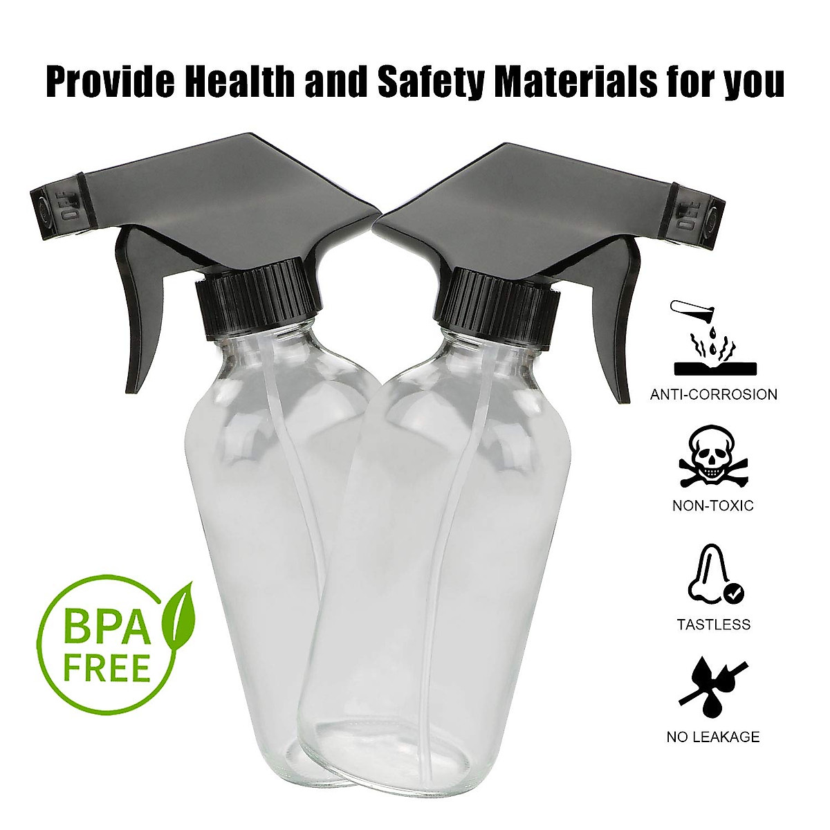 Maredash Clear Spray Bottles, Clear Glass Storage Bottle w/Black Trigger Sprayer & Labels & Lids, Refillable Container for Water, Essential Oils, Cleaning Products, etc (8 oz, 6 Pcs)…