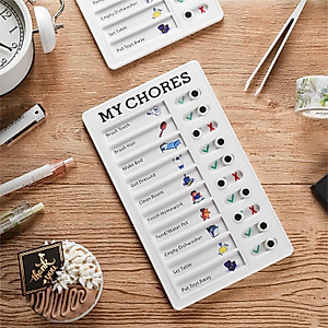 MEMORY FISH 2 Pieces Chore Chart for Multiple Kids,Daily Chore Schedule for 2 Kids，Memo Checklist Plan Board Detachable Plastic for Home Reusable Chore List (to Do List for Kids) 4.7x7.9 Inch