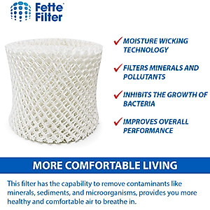 Fette Filter - Filter C Humidifier Wicking Replacement Filter Compatible with Honeywell HC-888 HC-888N for Series HCM-890 HEV-320 and Duracraft DCM200 DH890 DCM891 Series 6-Pack.