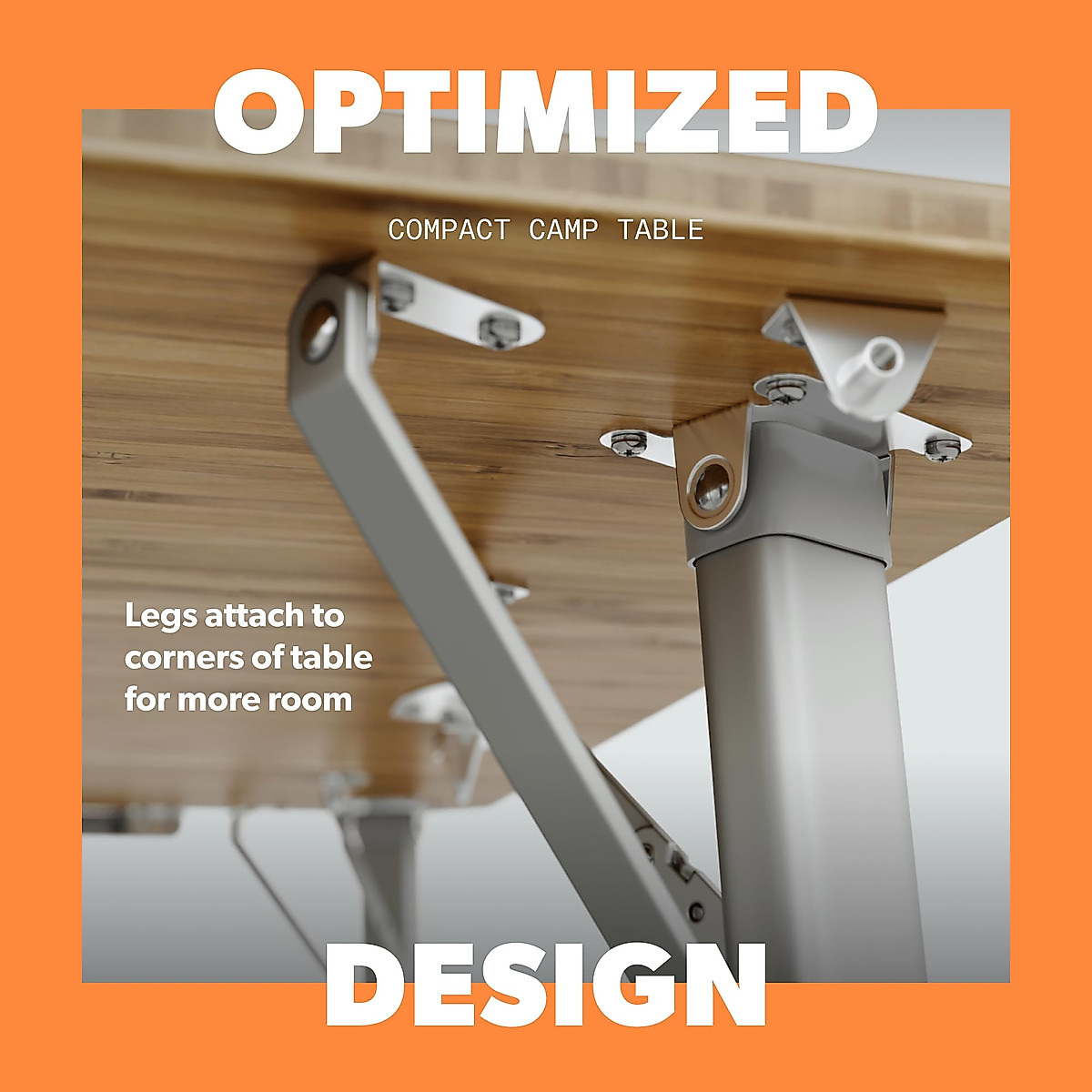 Dometic GO Compact Camp Table - Bamboo Table with Adjustable Height - Foldable and Portable | Carrying Case Sold Separately