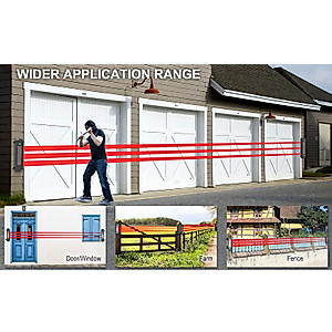 HTZSAFE Solar Wireless Driveway Alarm System- 1/2 Mile Long Transmission Range- 300 Feet Wide Sensor Range- No Wiring No Need Replace Battery- Outdoor Weatherproof DIY Security Perimeter Alert System