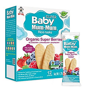 Baby Mum-Mum Organic Super Berries Rusks 1.76 Ounce, 24 Count (Pack of 6)