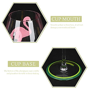 Flamingo Painted Wine Glasses Hand- Painted Wine Cup Glass Drinking Cup Juice Goblets Beverage Milk Shake Glasses Cup Birthday Gift for Friends Sangria Glasses