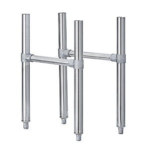 Fenix Sol 18S-3C18X18-0 Three Compartment Stainless Steel Sink, Bowl: 18"L x 18"W x 12"D, Overall Size: 59"L x 23.8"W x 43"H, No Drainboards, SS Legs