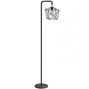 LEPOWER Floor Lamp, Industrial Floor Lamp, Farmhouse Standing Floor Lamp with 4W LED Edison Bulb, 2800K Rustic Modern Floor Lamp, E26 Vintage Floor Lamp, Black Floor Lamps for Living Room, Bedroom
