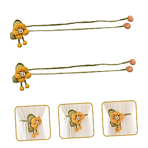 VOSAREA 2Pcs Decor Floral Curtain Tieback Holdback for Living Room Decorations