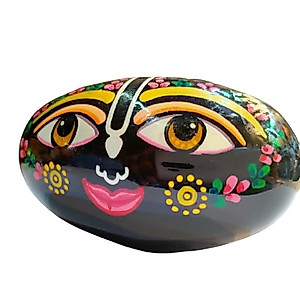 Katyayni Painted Shaligram Stone for Pooja (Colored)