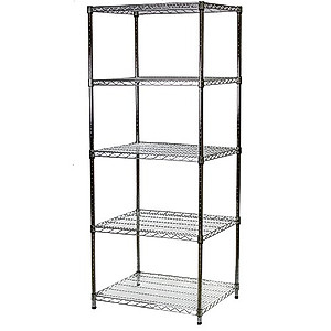 Shelving Inc. 24" d x 30" w x 72" h Chrome Wire Shelving with 5 Shelves