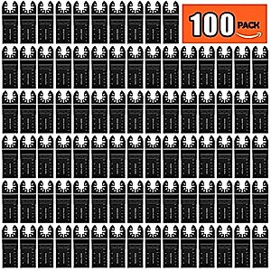 100x Oscillating Tool Blades, Royars Universal Multi Tool Blades Kits, Individual Packing Easy to Carry & Storage, 1-3/8" Fine Tooth Quick Release Wood Plastic Multitool Blades Oscillating Saw Blades