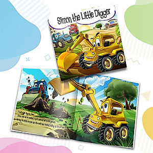 Personalized Story Book by Dinkleboo - The Little Digger Story - Teaches Your Child About Teamwork - for Children Aged 0 to 8 Years Old - Soft Cover - Smooth, Glossy Finish (8"x 8")