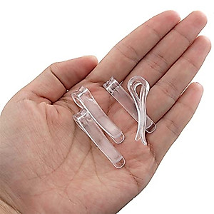 MEETOOT 150pcs Transparent Plastic Alligator Clip 39mm Shirt Fixing Packing Clip U Shape Plastic Clothespins for Ties Socks Pants Shirts