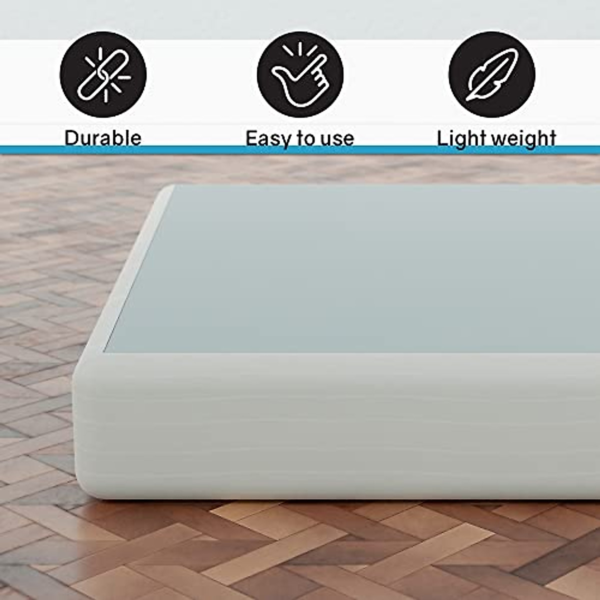 Greaton 4.5-Inch Full XL Box Spring/Foundation-Easy Simple Assembly, Durable Strong Wood Structure for Pressure Relief, Mattress Support System, Compact Size for Tight Spaces, White