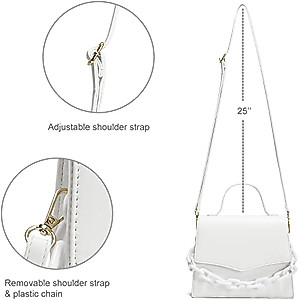 CATMICOO Mini Purses for Women Trendy Mini Bag with Detachable Plastic Chain (White)