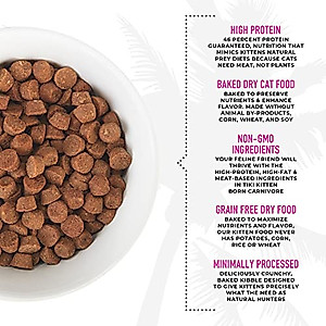 Tiki Cat Born Carnivore Baby, High-Protein and Grain-Free, Complete and Balanced Dry Cat Food for Kittens 6 Weeks+, 5.6 lbs. Bag