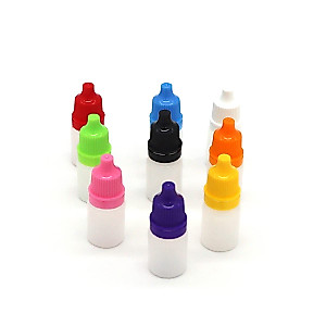 Snadulor 5ml Dropper Bottles 60 PCS Plastic Squeezable Eye Liquid Dropper Container(Random Color)
