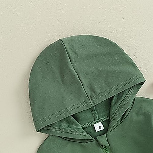 YINGISFITM Toddler Baby Boy Girl Clothes Zip Up Hoodie Pullover Long Sleeve Shirt Cute Fall Winter Outfits (Baby Hoodie Green, 18-24 Months)