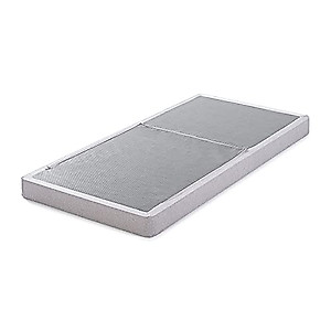 ZINUS No Assembly Metal Box Spring / 5 Inch Mattress Foundation / Sturdy Metal Structure, Twin, Beige