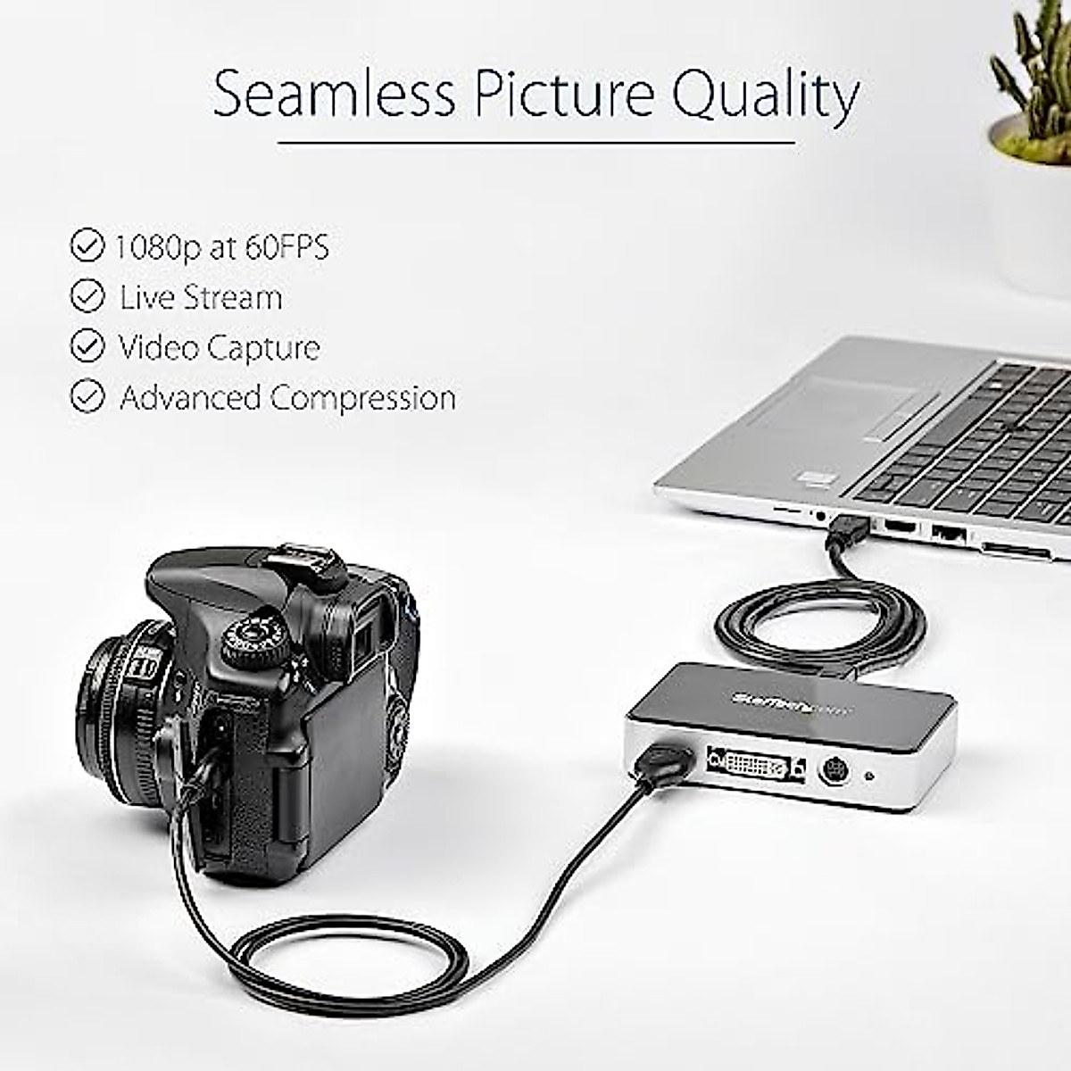 StarTech.com HDMI Video Capture Device - 1080p - 60fps Capture Card - USB Video Recorder - with HDMI DVI VGA, TAA (USB3HDCAP)