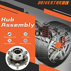 (Pair) DRIVESTAR 513294 Front Left/Right Wheel Hub and Bearing Assembly for Nissan Altima 2007 2008 2009 2010 2011 2012 (2.5L 4-Cylinder Models Only), 5Lugs with Encoder ABS