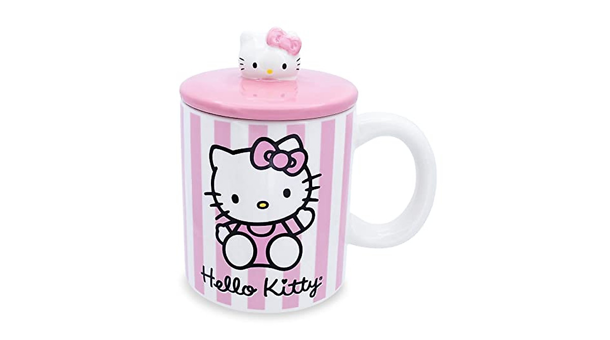 Cute Hello Kitty Ceramic Mug with Lid - 18 Oz