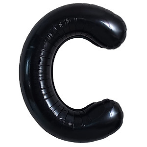 TONIFUL 40 Inch Large Black C Letter Balloons Jumbo Helium Balloons,Foil Mylar Big Alphabet Balloons for Birthday Party Anniversary Supplies Decorations