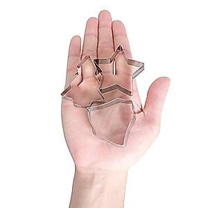 Christmas Cookie Cutters, 10 Pcs 2 Inches Stainless Steel for Xmas/Holiday/Party Supplies/Gifts-Snowflake, Bell, Christmas Tree, Star, Moon, Angle, Heart & More Cookie Cutters Christmas Shapes